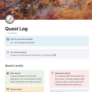 Customizable Quest Log - Etsy