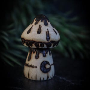 Woodburned Folklore Mushroom Toadstool Figurine Shelf Decor - Etsy UK