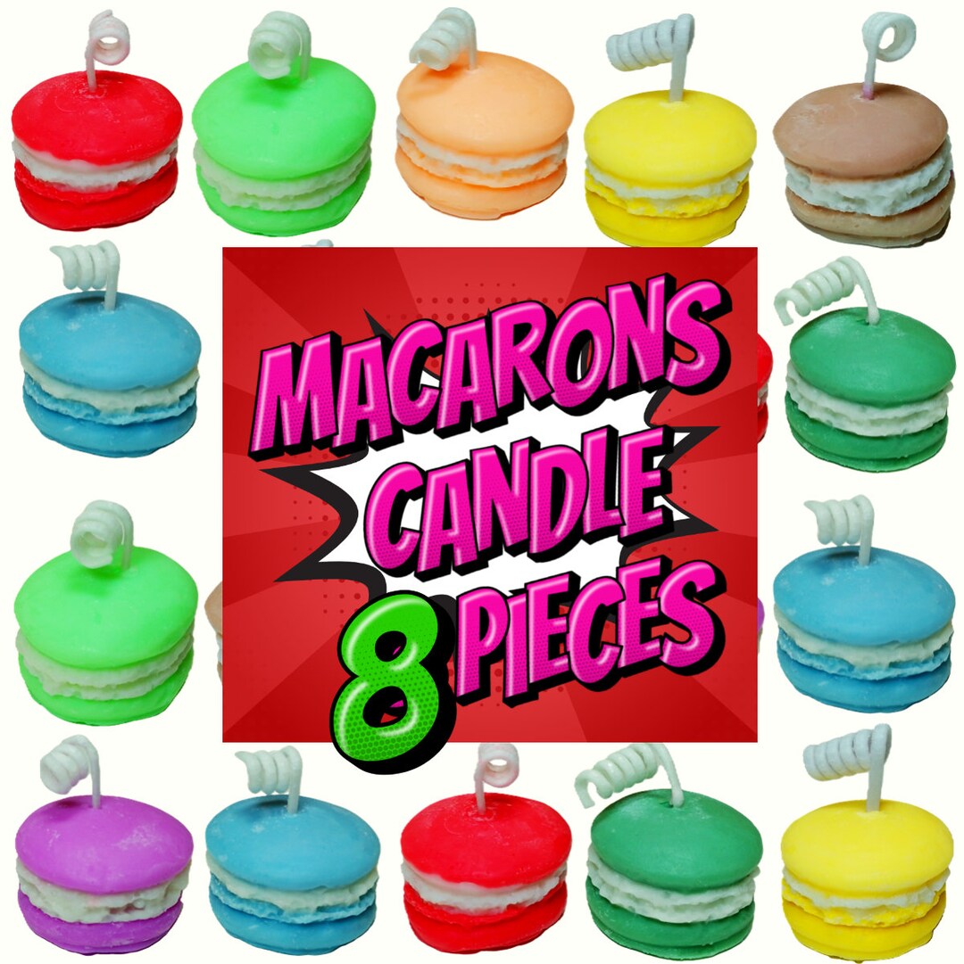 Macaron Scented Candles 8-piece Candle Set, Birthday, Party Decor ...