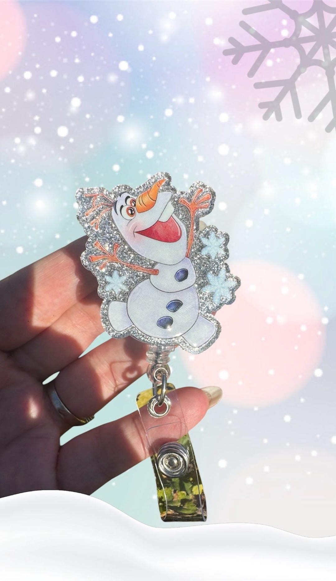 Cute Snowman Inspired by Frozen, Olaf Badge Reel, Perfect Christmas ...