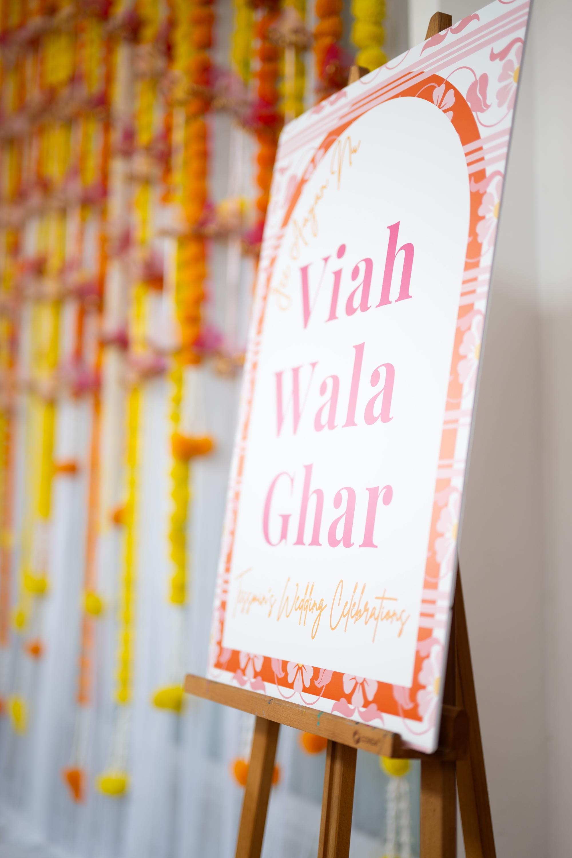 Punjabi Viah Wala Ghar Wedding Sign, Punjabi Wedding Sign 16 X 20 In - Etsy