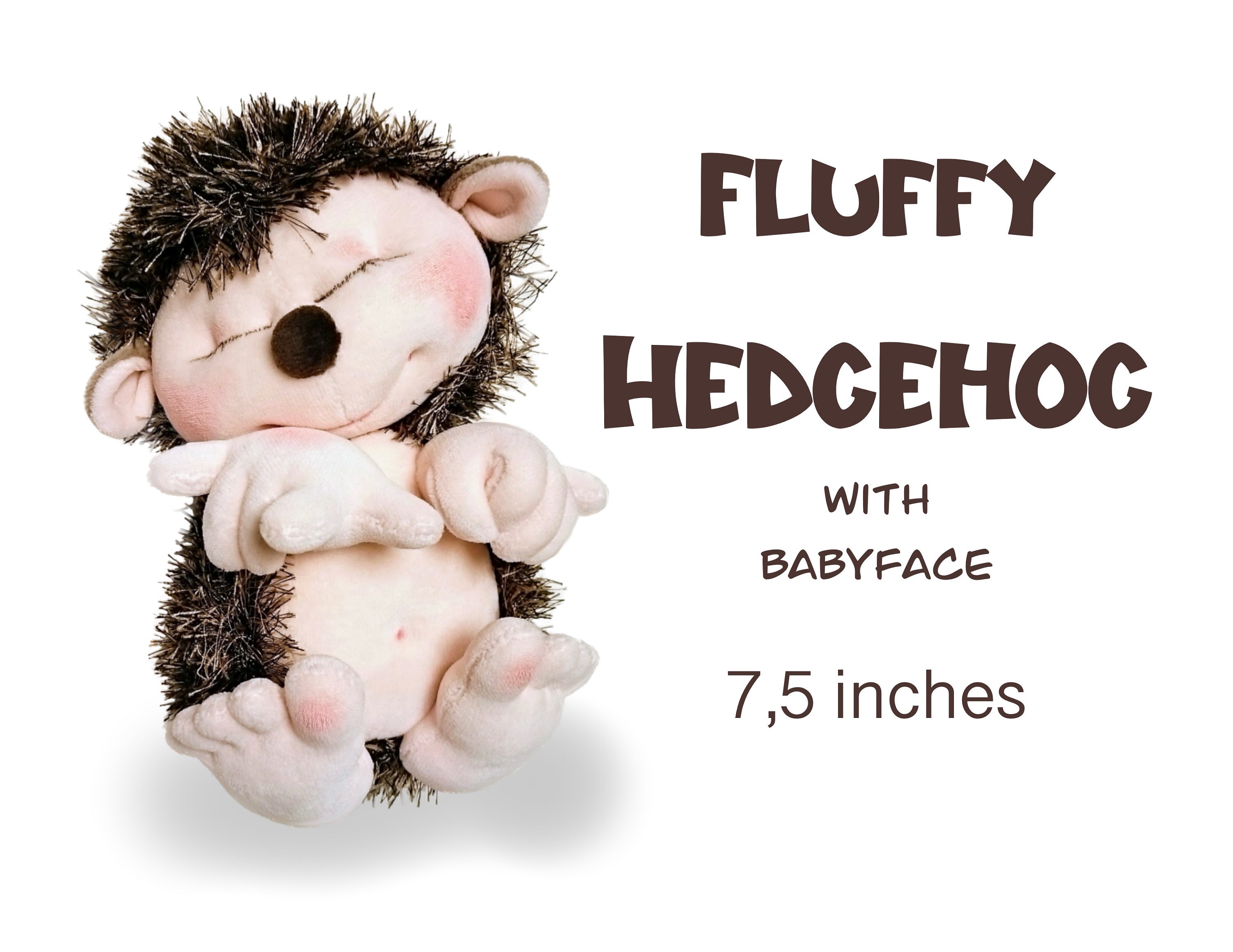 Fluffy Plush Hedgehog With Babyface - Etsy