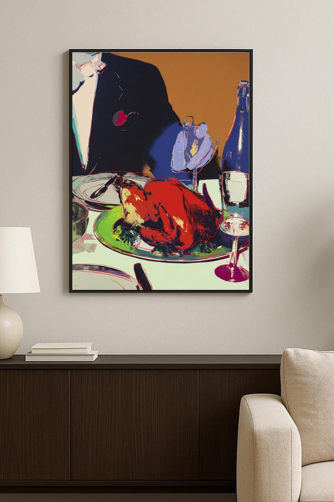 Pop Art Thanksgiving Dinner Print | Warhol Inspired Retro Decor - Etsy