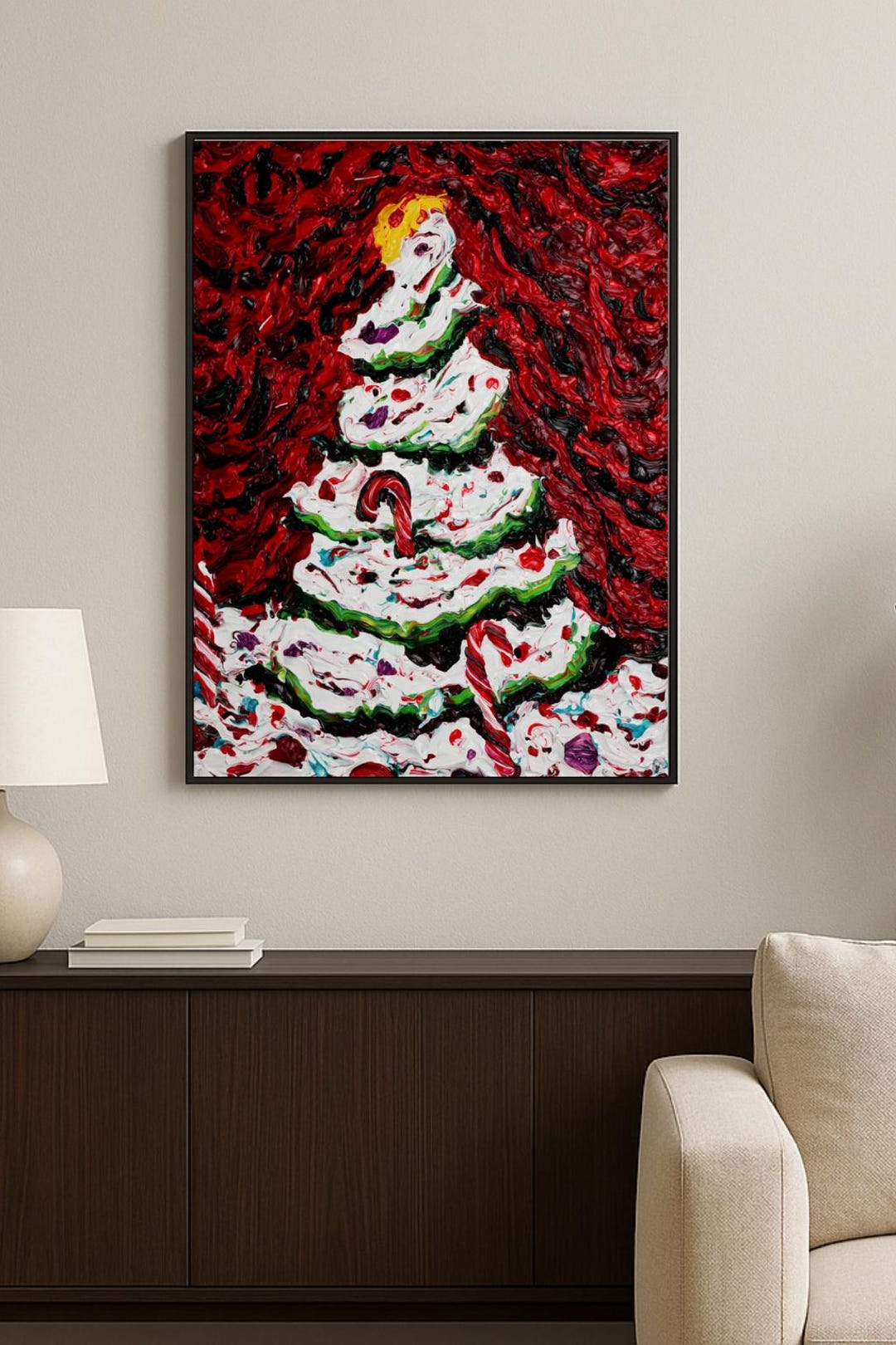 Candy Christmas Tree | Damien Hirst Inspired Abstract Holiday Art Print ...