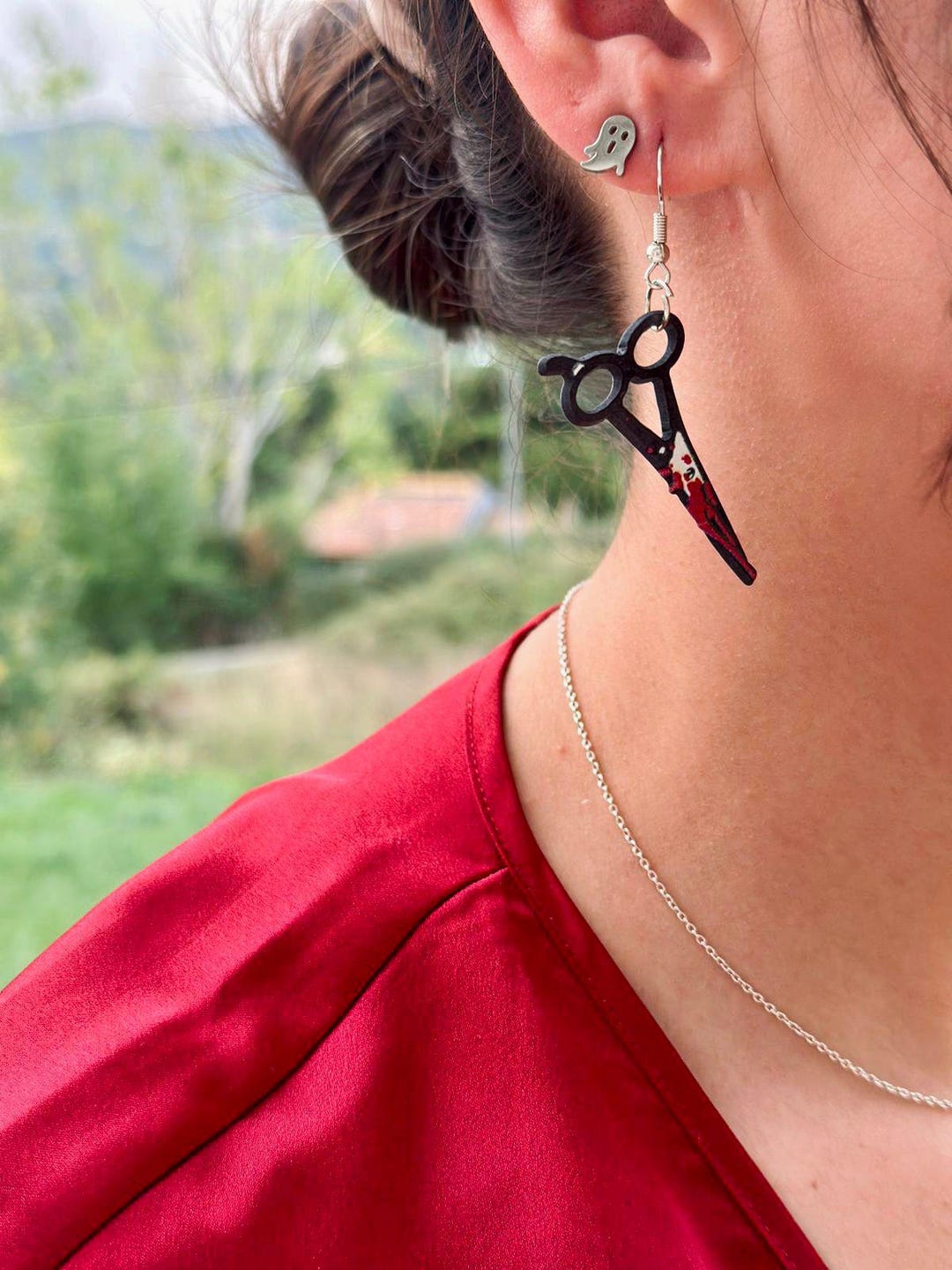 Scary Bloody Scissor Earrings for Halloween, Spooky Jewelry, Horror ...