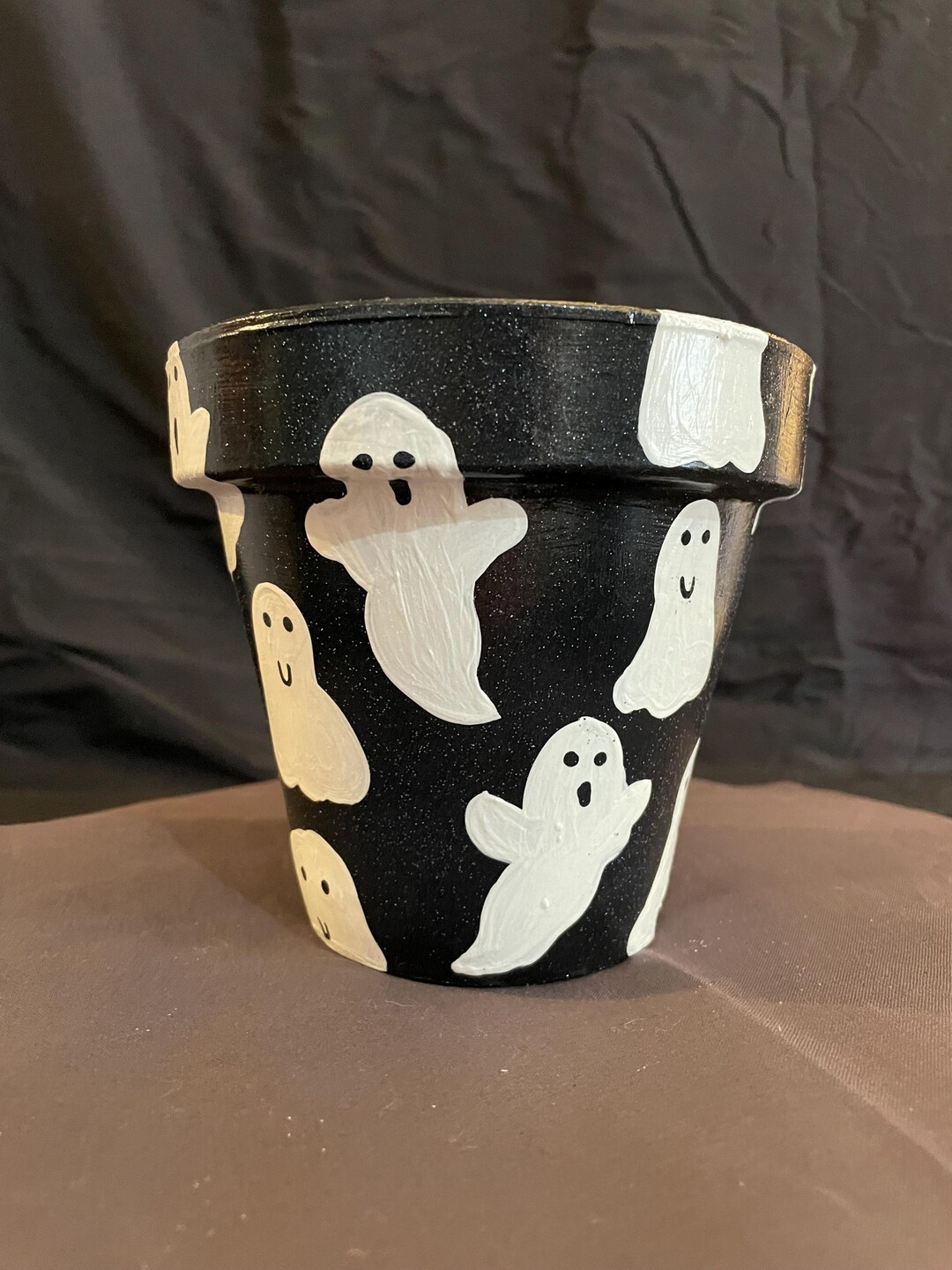 Medium Hand Painted Ghost Terracotta Plant Pot - Etsy