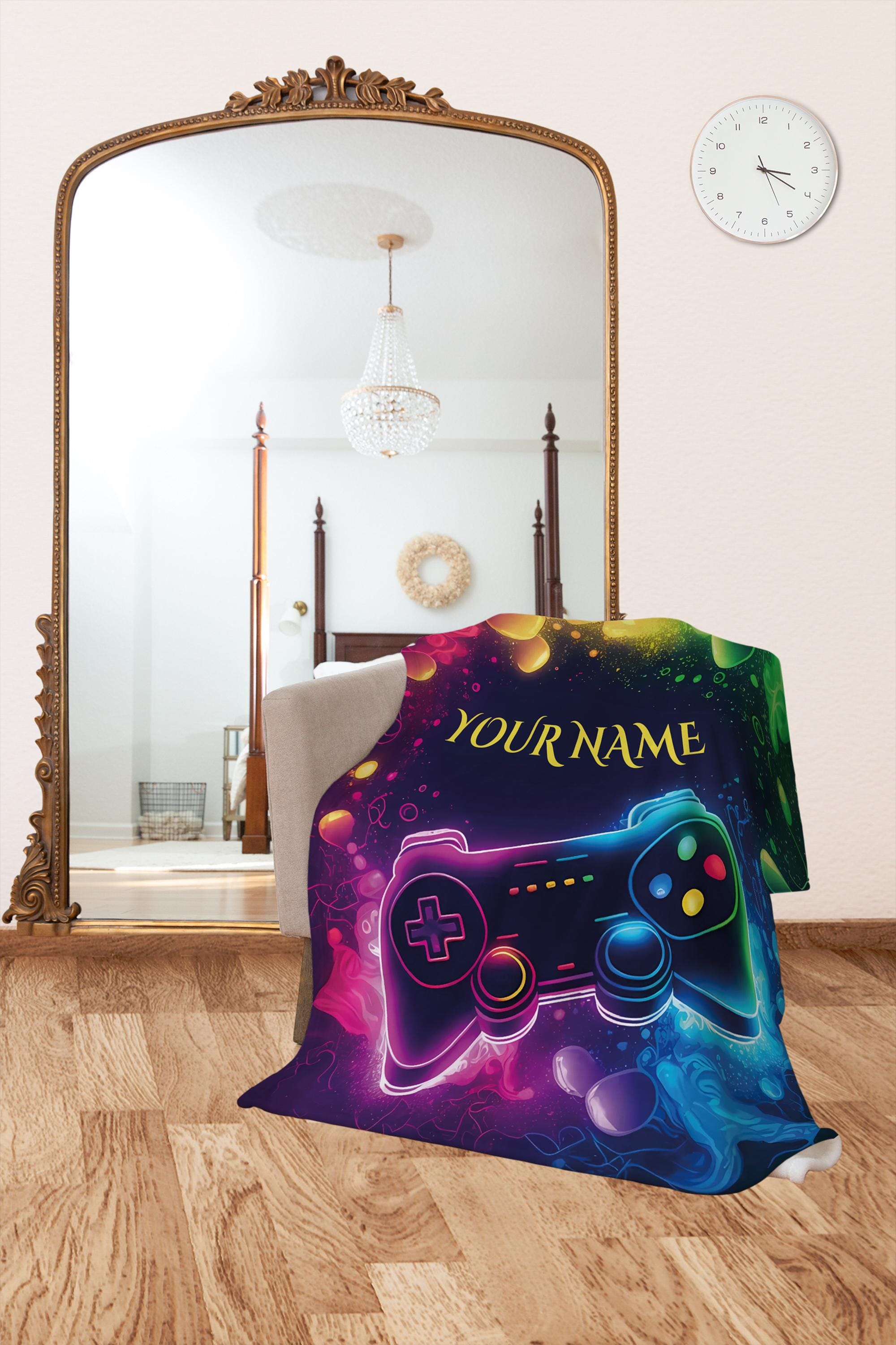 Personalized Gamer Blanket, Custom Gaming Room Decor, Soft Minky or ...