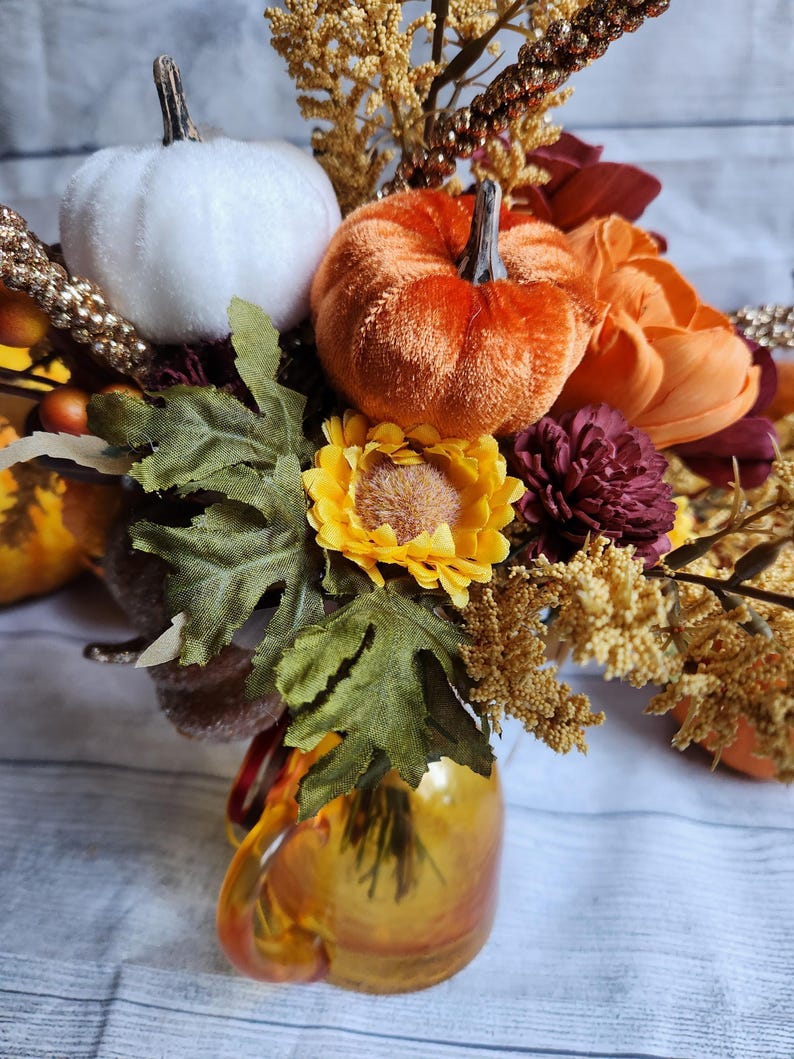 Fall Floral Arrangement With Vase - Etsy