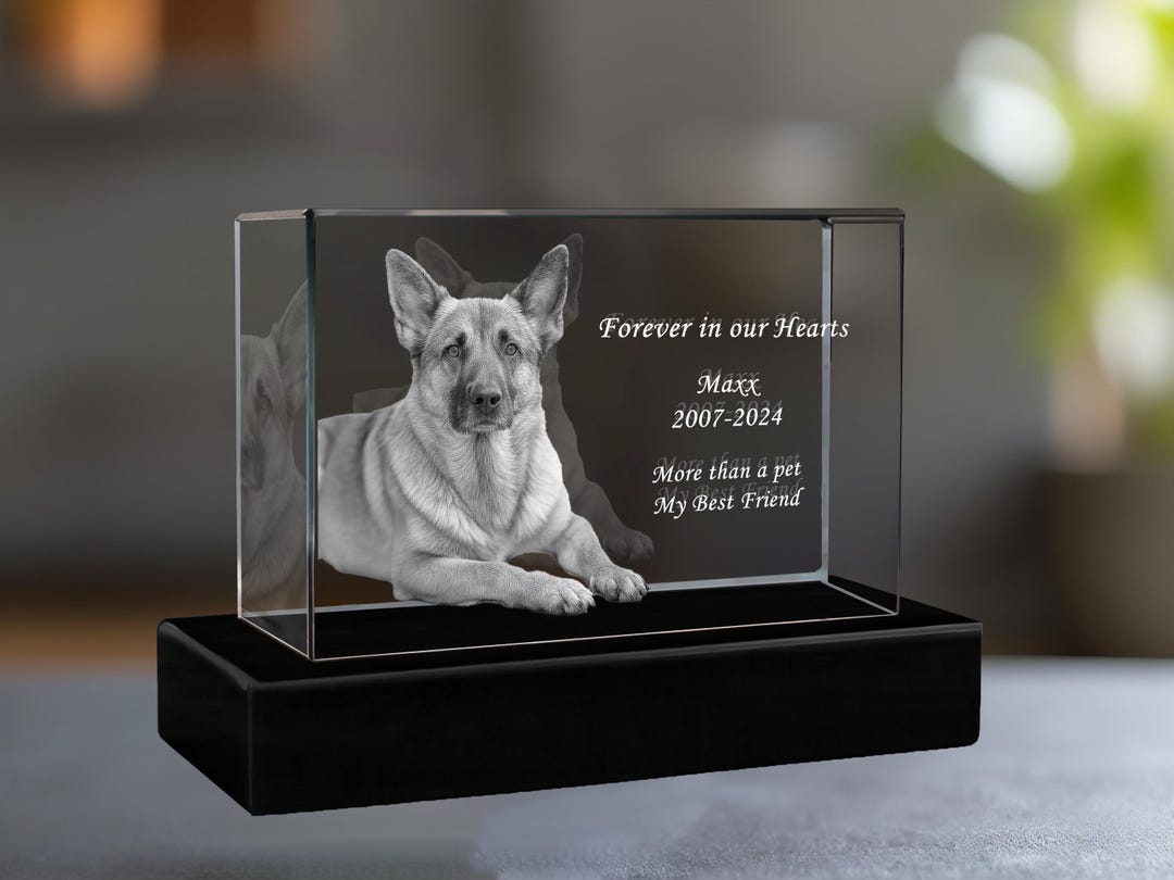 Personalized Laser Etched Glass, Memorial Gift, Custom Remembrance, Pet ...