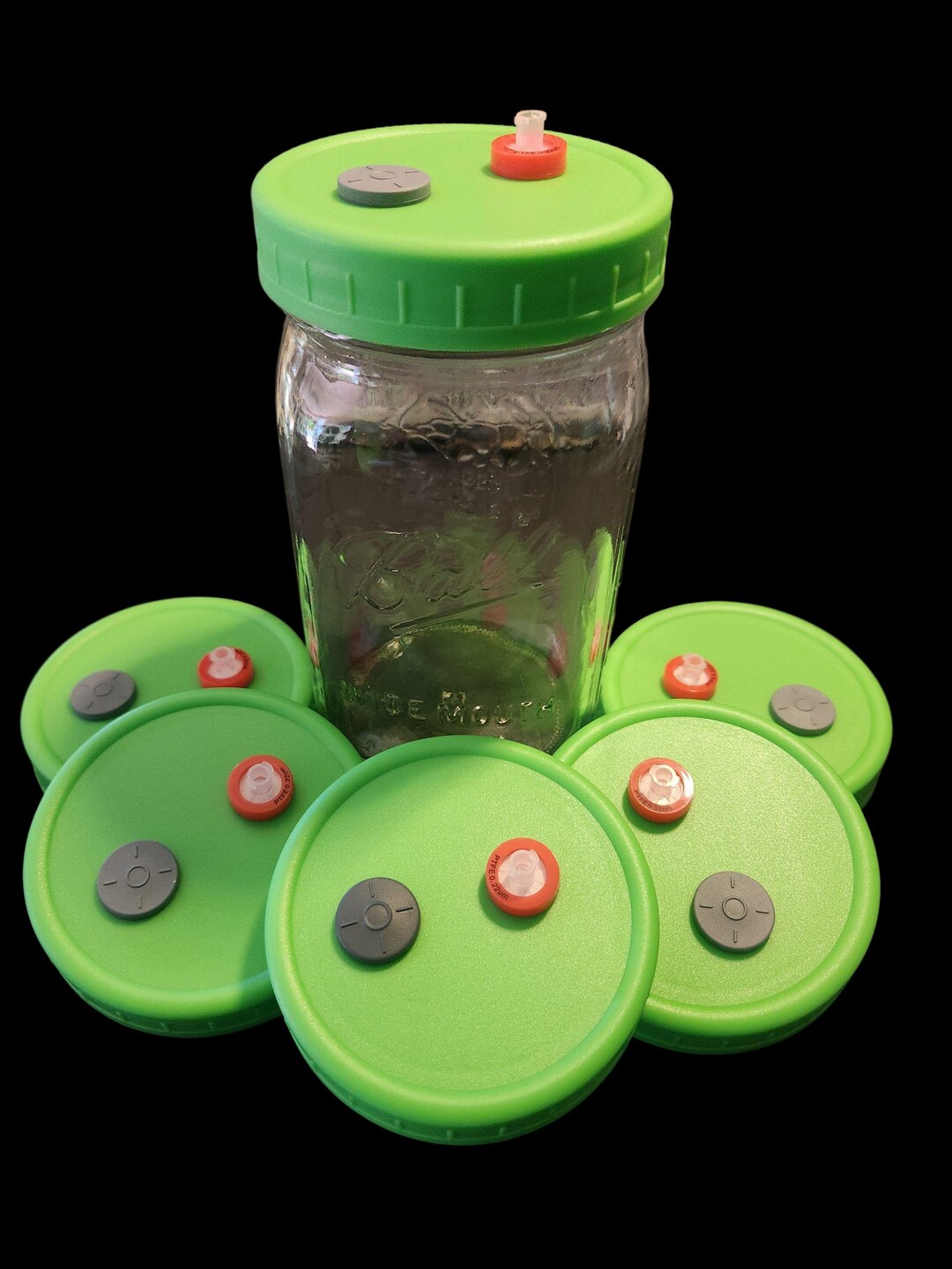 Mushroom Liquid Culture Mycelium JAR LIDS, Set of 6, Wide Mouth or ...