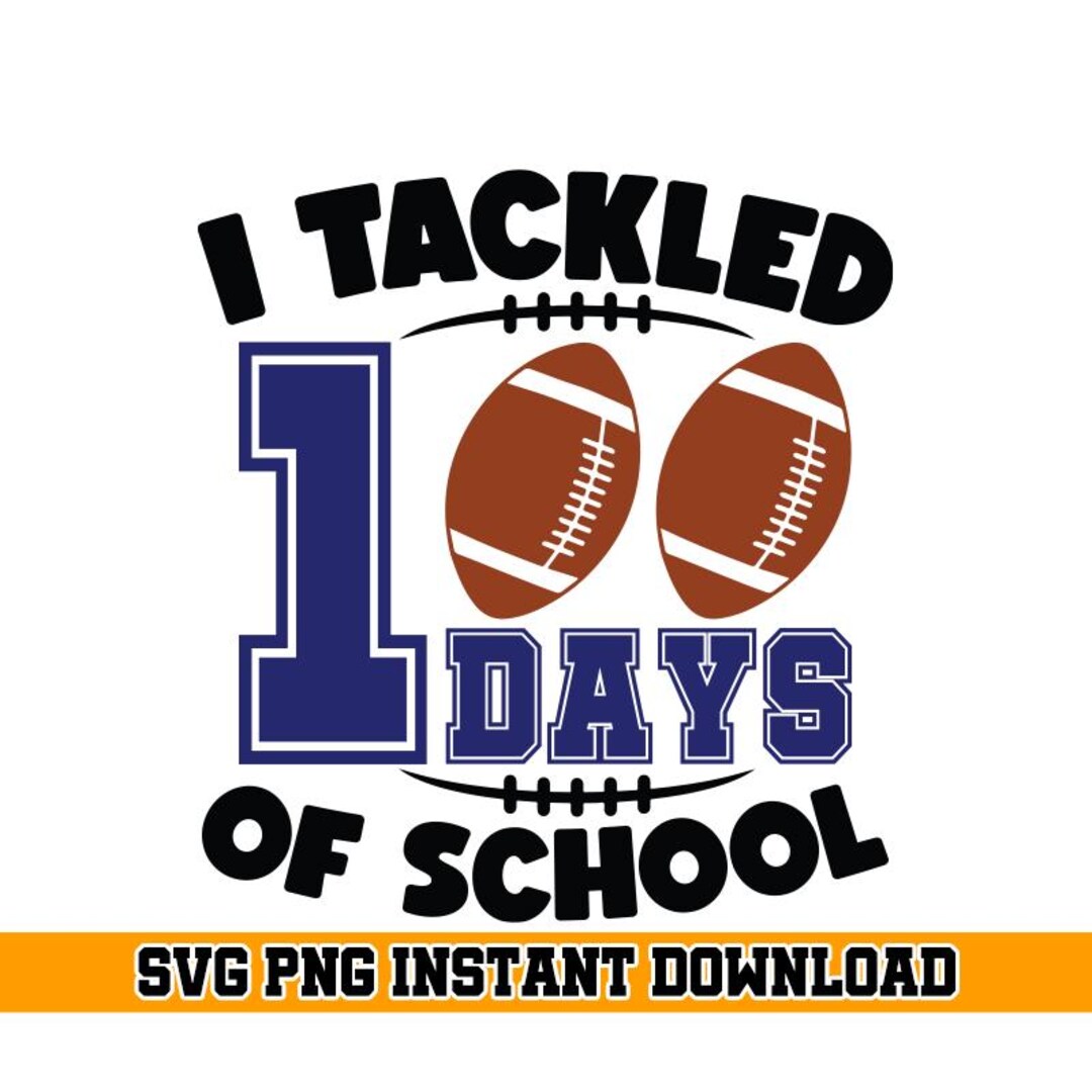 100 Days of School Football SVG PNG - Teacher Cut File (digital ...
