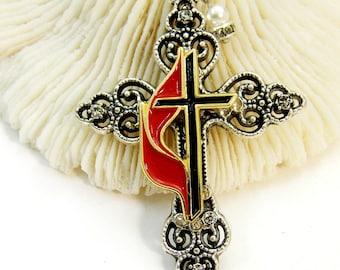 methodist cross pendant