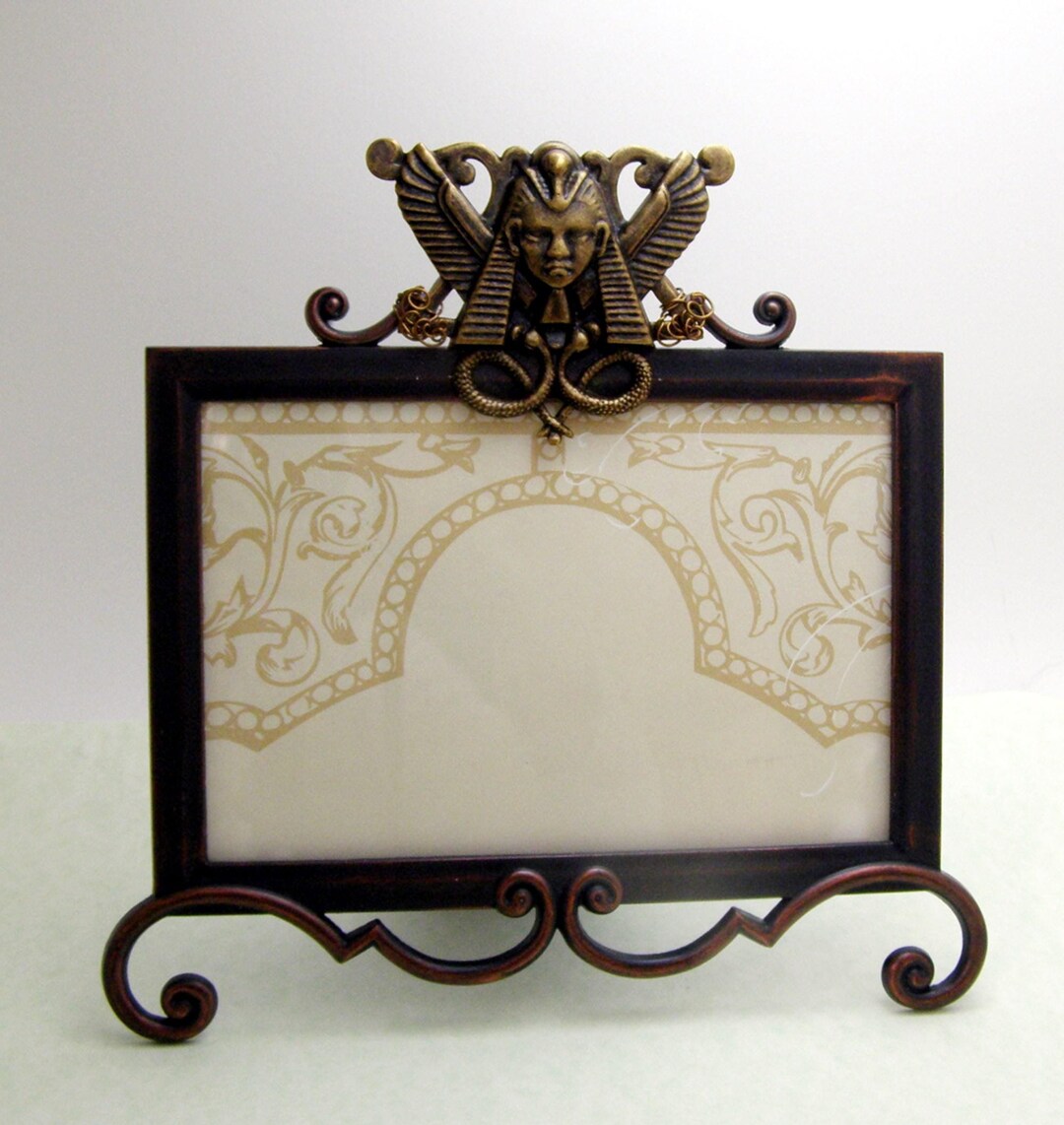 Egyptian Style Winged Pharaoh Picture Frame, Metal Wire Wrapped ...