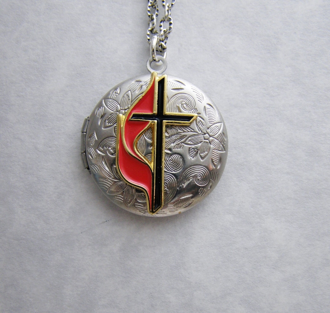 METHODIST Locket Necklace for Women, Handmade Jewelry, Methodist ...
