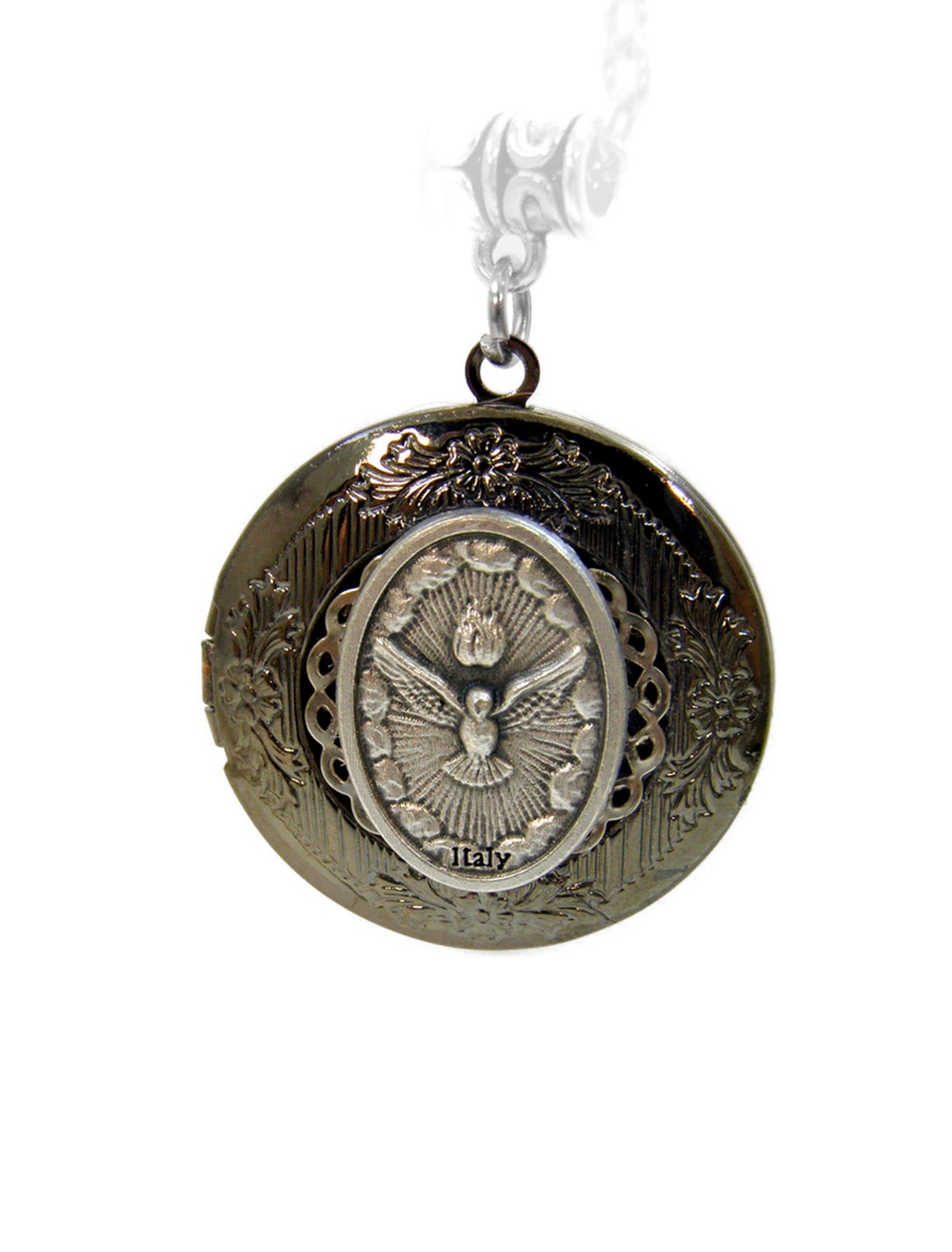 Holy Spirit Dove Mustard Seed Locket Pendant Necklace OOAK - Etsy