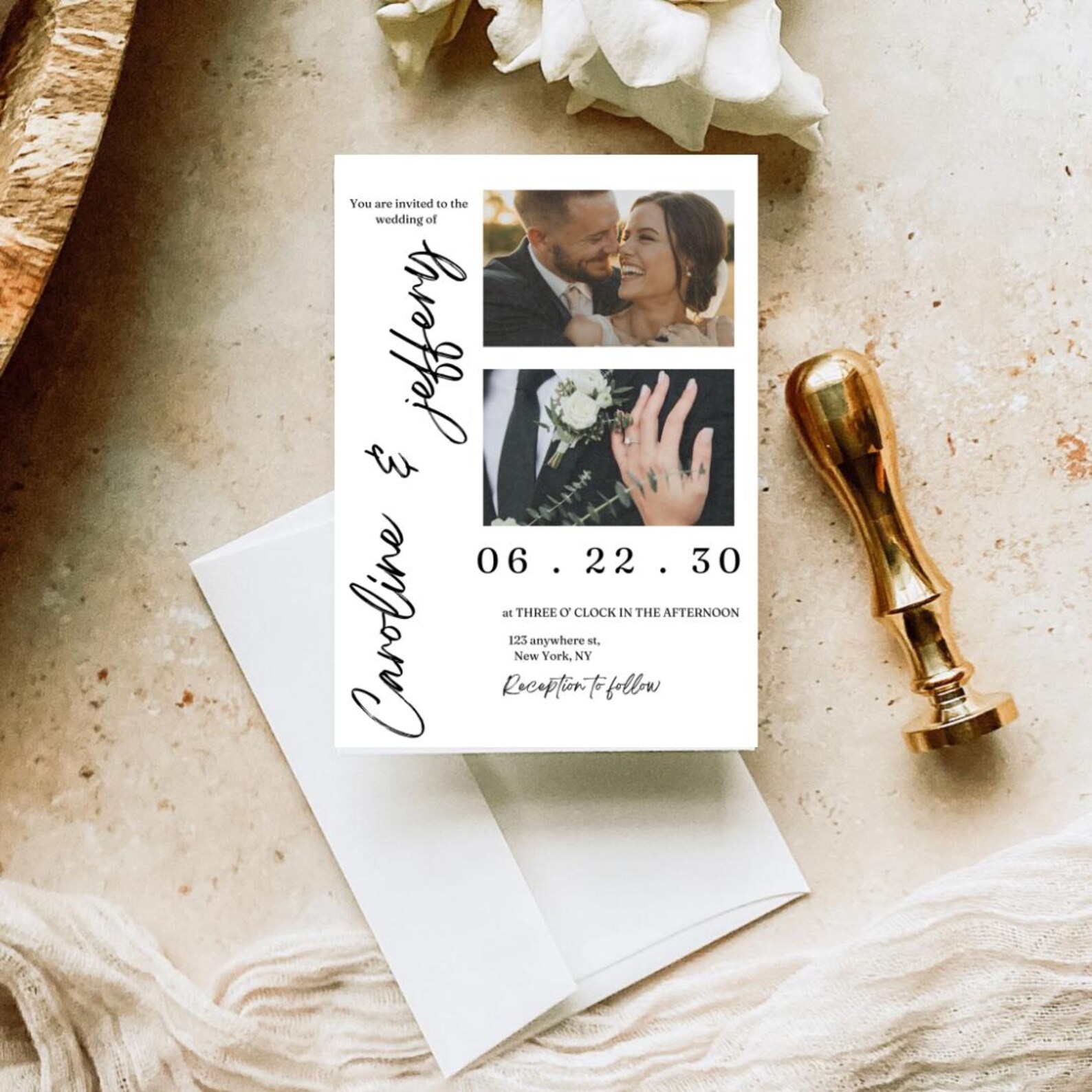 Photo Collage Wedding Invitation, Photo Wedding Invitation Template ...