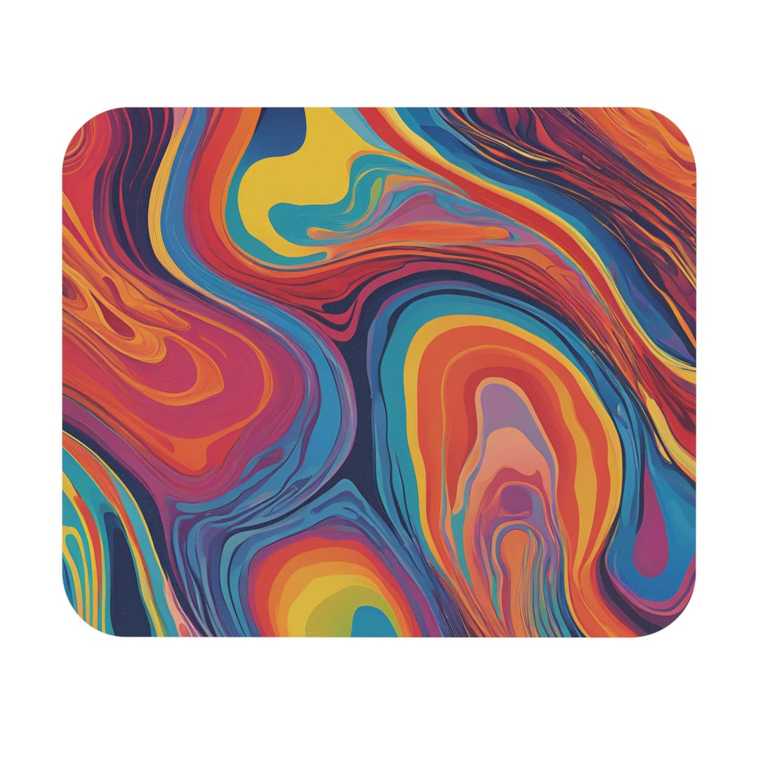 Melting Colors Mouse Pad, Rainbow Mouse Pad, Colorful Hearts Mouse Pad ...