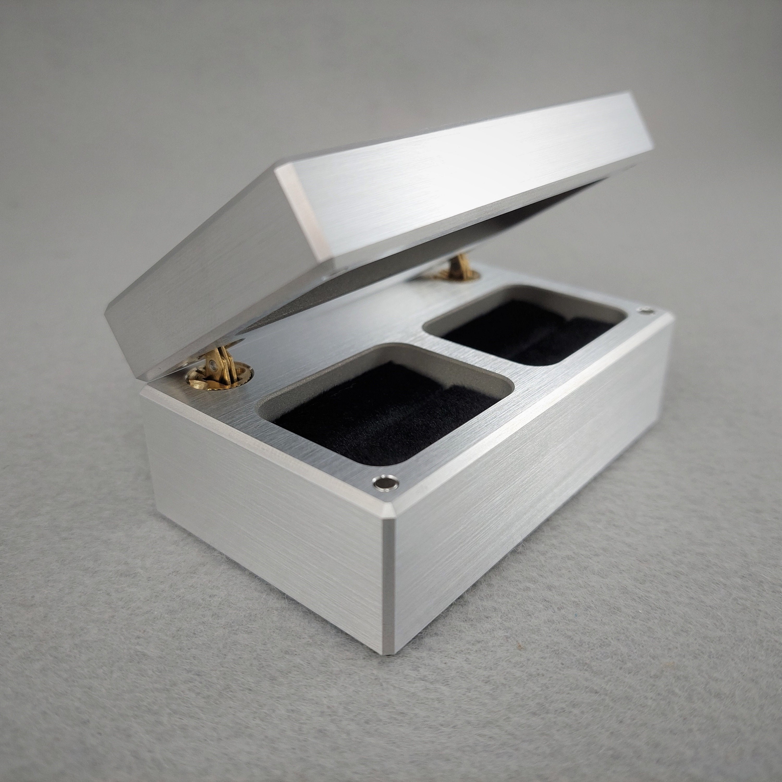 Dpcustoms Dual Engagement Ring Bearer Box, Wedding Ring Box, Modern ...