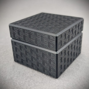 Special Edition Geometric Engraved Engagement Ring Box, Metal Ring Box ...