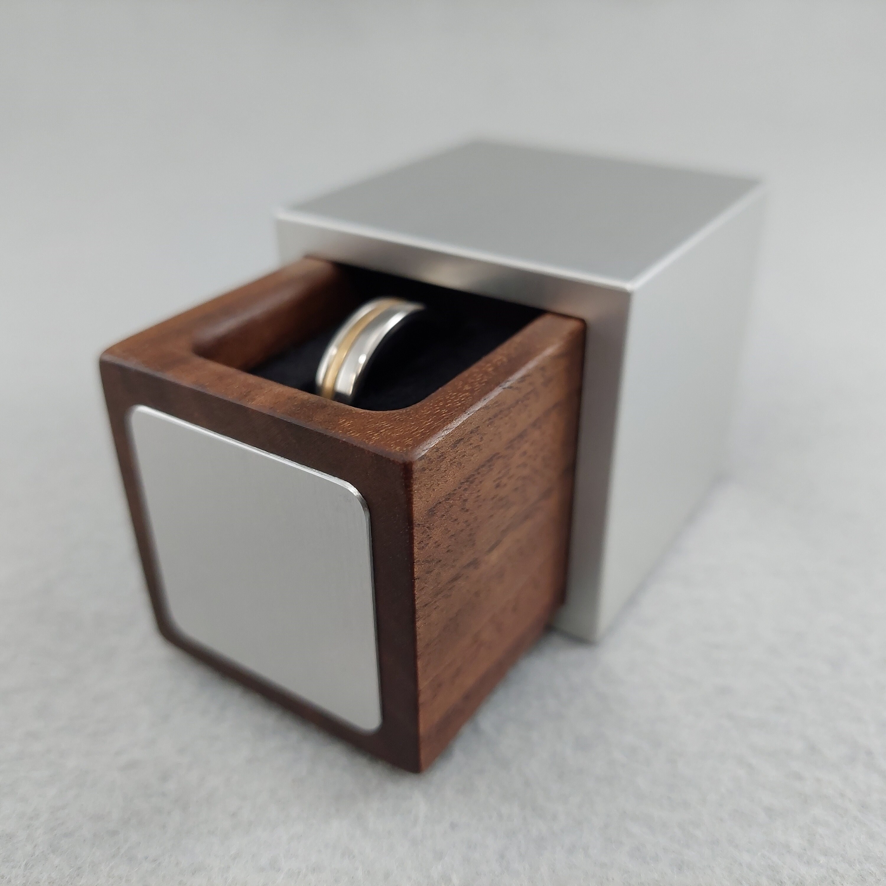 Dpcustoms Original Cube Engagement Ring Box, Wedding Ring Box, Modern ...