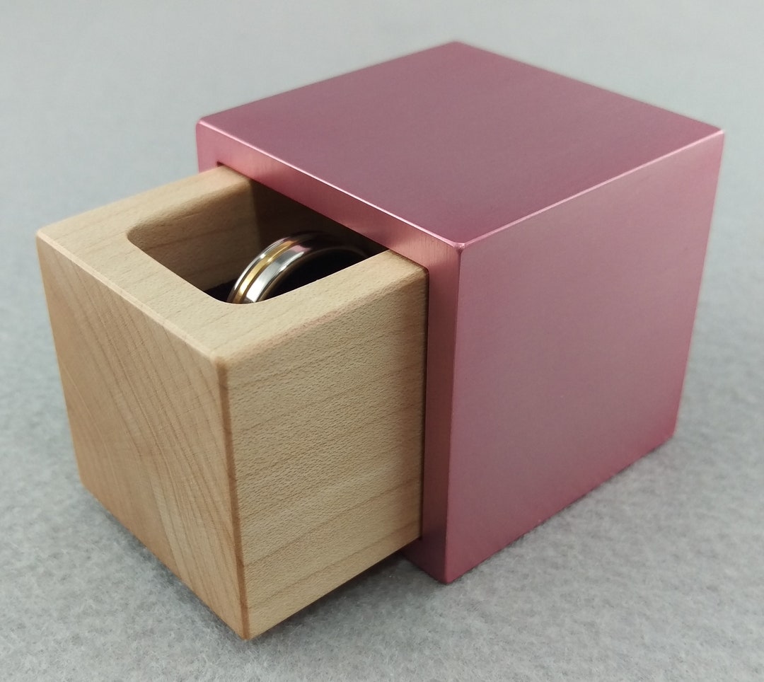 Engagement Ring Box, Wedding Ring Box, Modern Ring Box, Wooden Ring Box ...