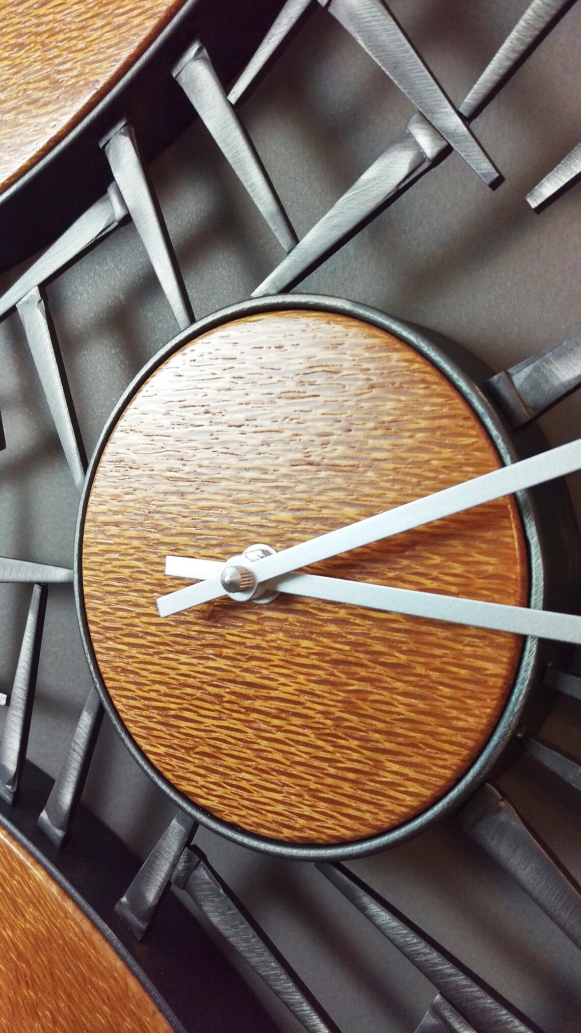 Leopard Wood and Steel Modern Wall Clock Welded Steel and | Etsy