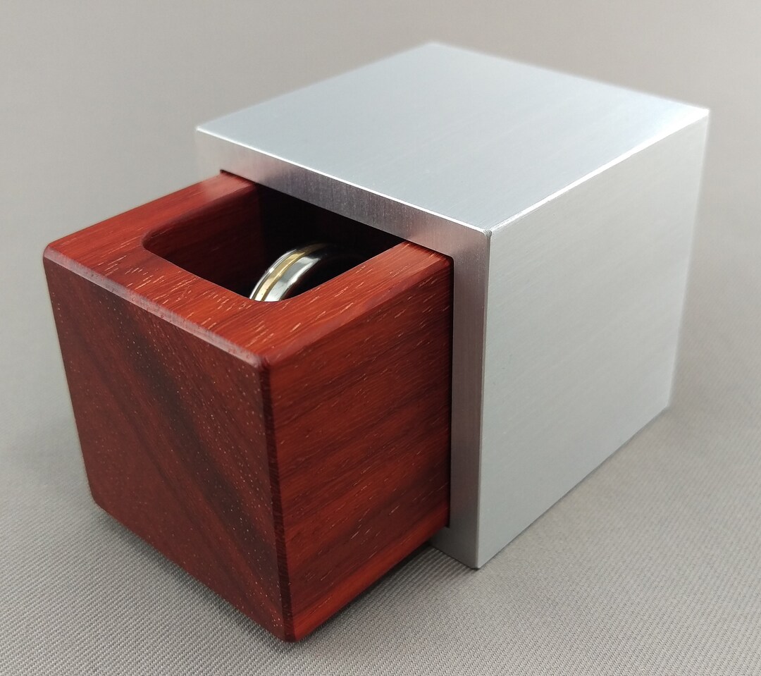 Engagement Ring Box, Wedding Ring Box, Modern Ring Box, Wooden Ring Box ...