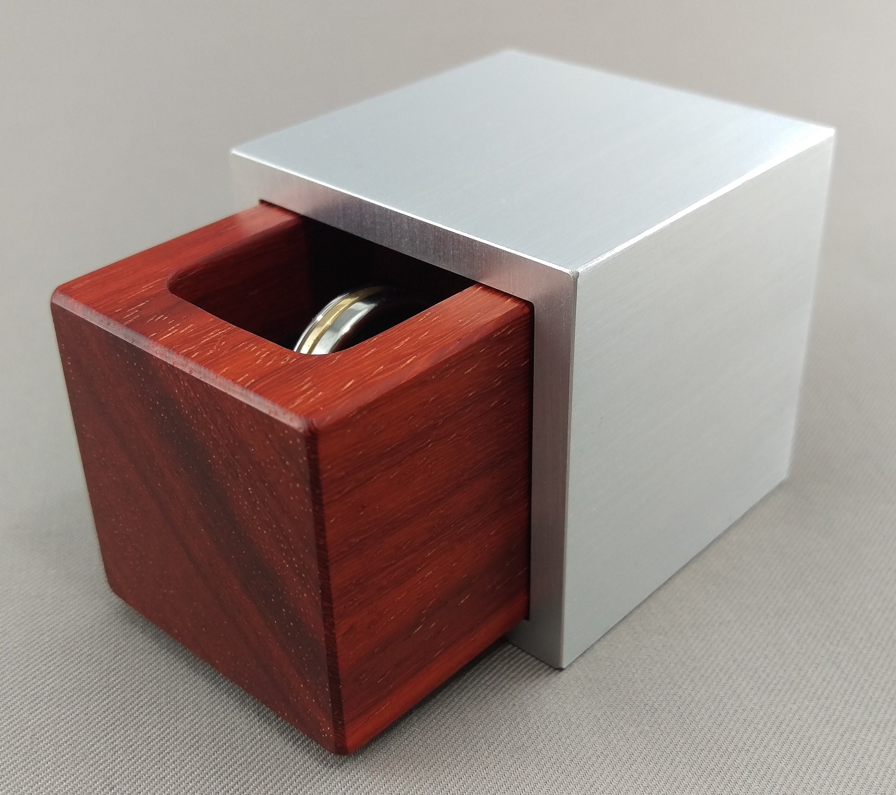 Engagement Ring Box, Wedding Ring Box, Modern Ring Box, Wooden Ring Box ...
