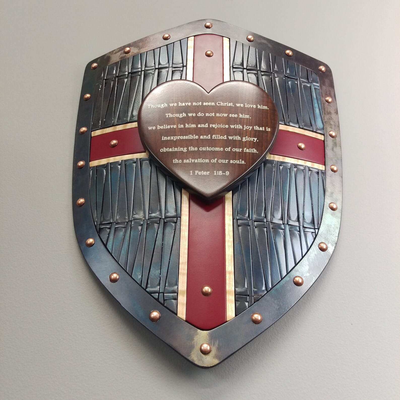 Shield of Faith Coat of Arms Welded Steel Wall Art Wooden - Etsy
