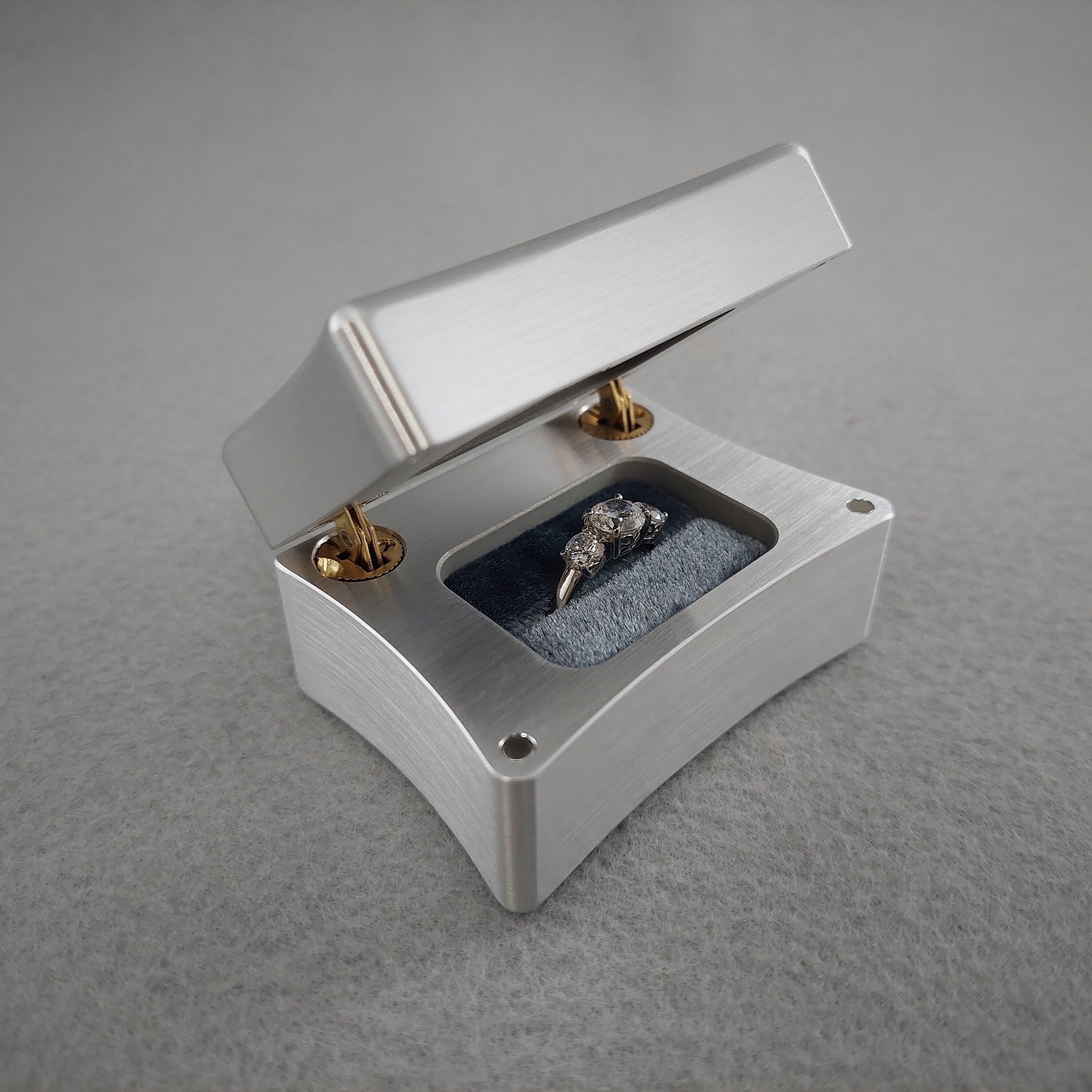 Dpcustoms Curvy Clam Shell Engagement Ring Box, Proposal Ring Box, Wood ...