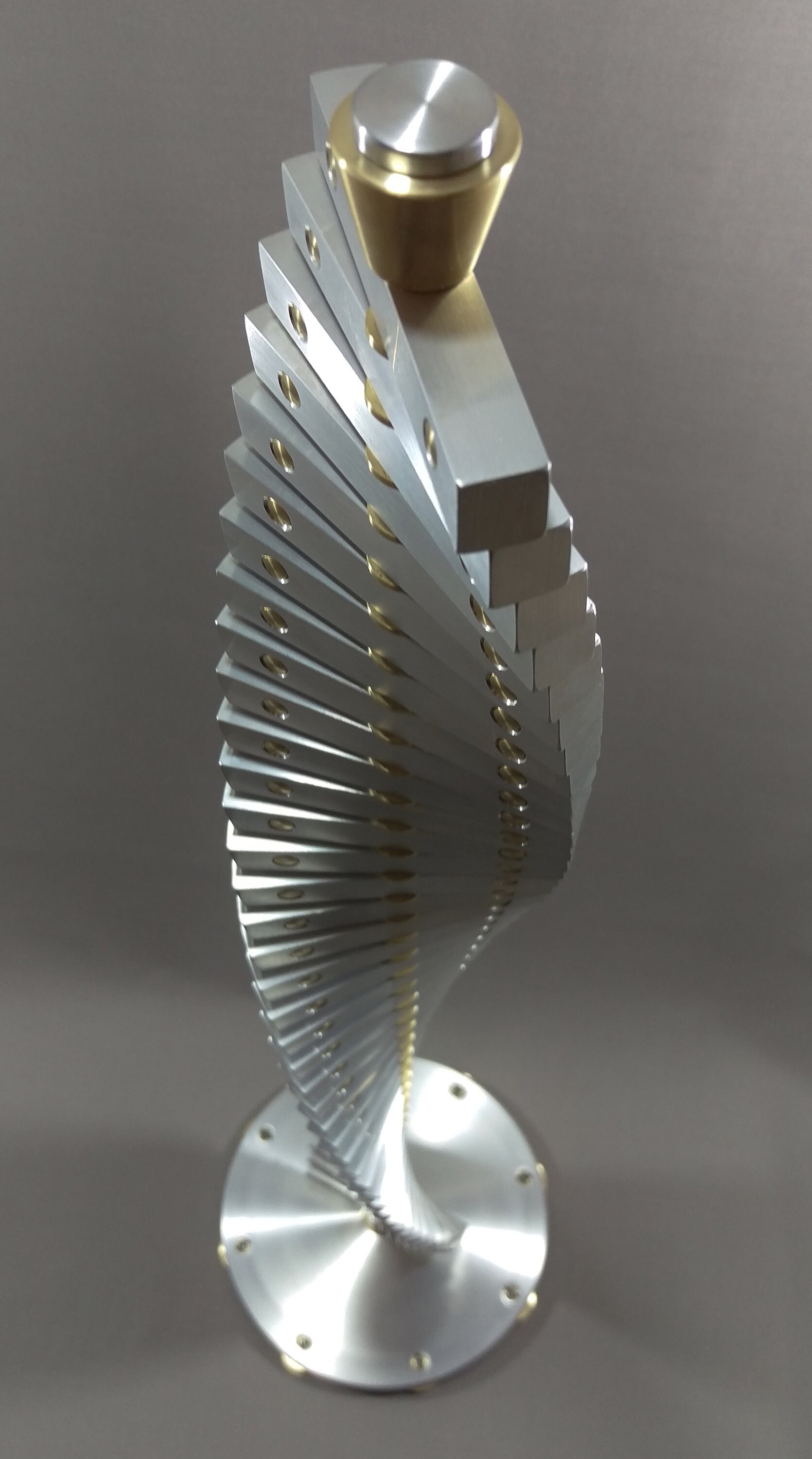 3D Moveable Spiral Metal Tabletop / Mantle Sculpture in Brass | Etsy