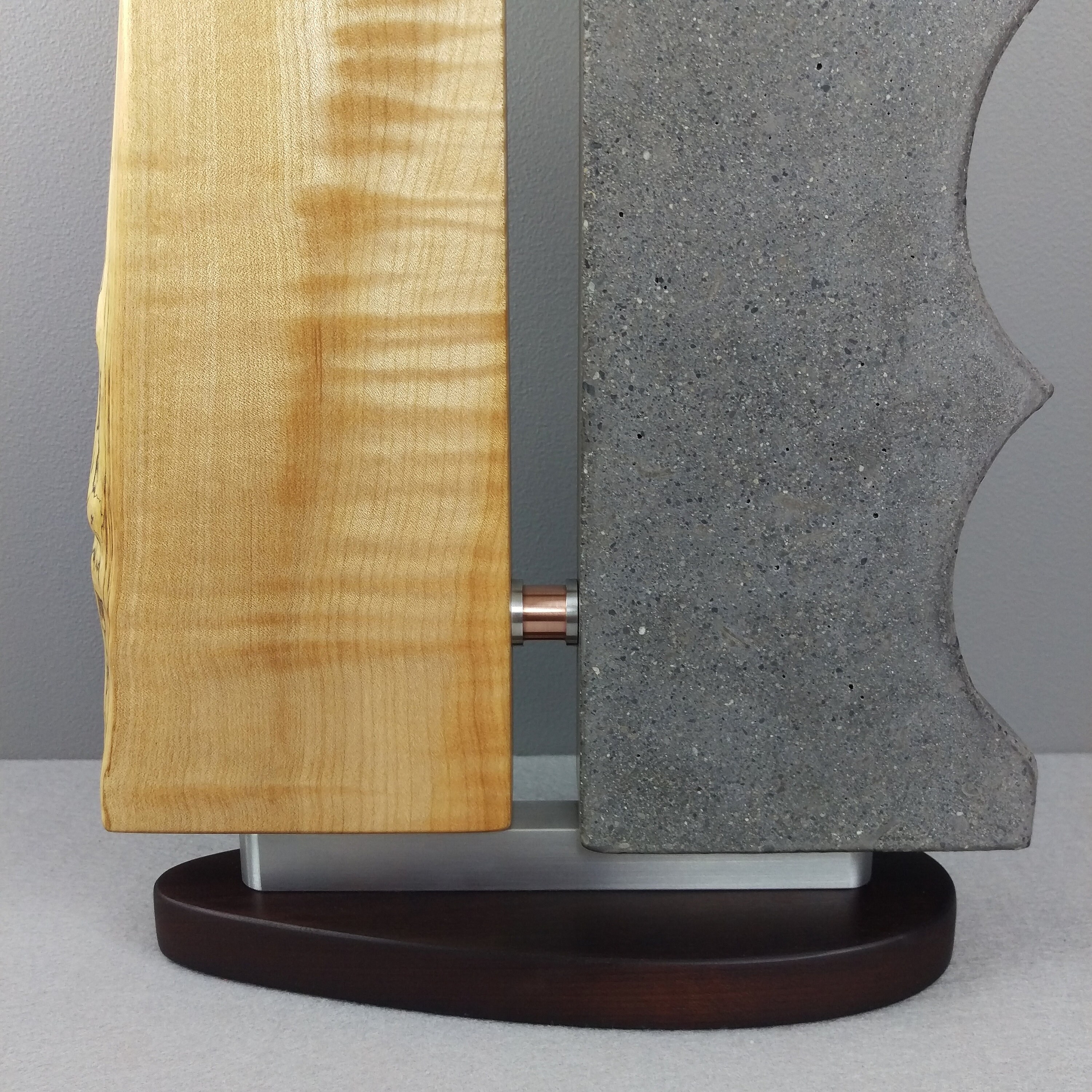 Live Edge Wood Sculpture Figured Maple and Cast Concrete Table ...