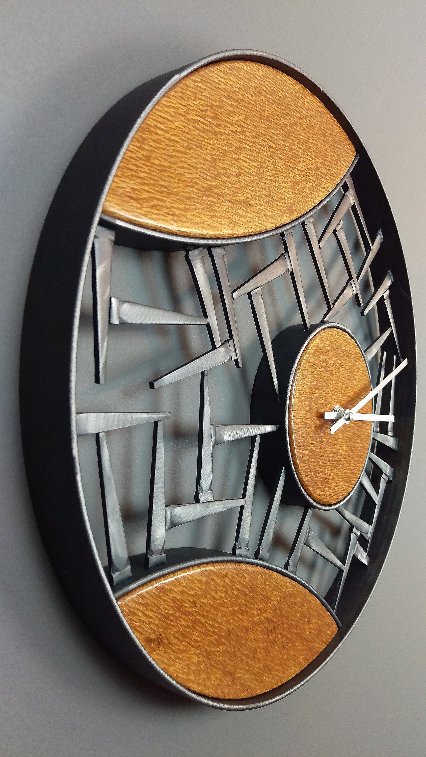 Leopard Wood and Steel Modern Wall Clock Welded Steel and - Etsy