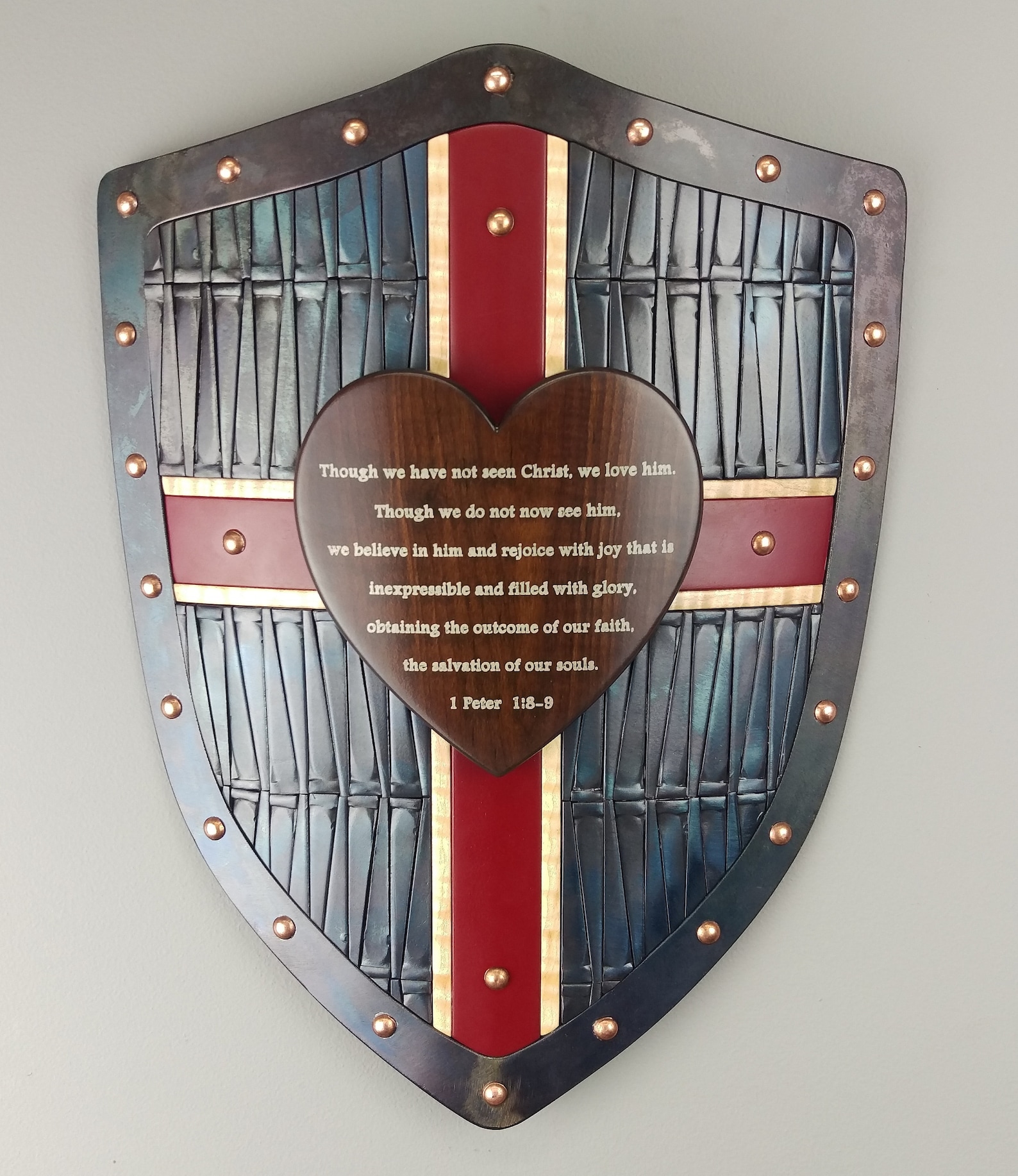 Shield of Faith Coat of Arms Welded Steel Wall Art Wooden - Etsy