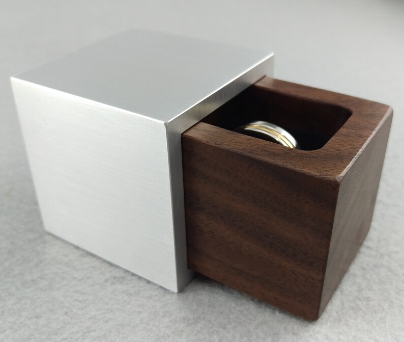 Engagement Ring Box Wedding Ring Box Modern Ring Box Wooden - Etsy