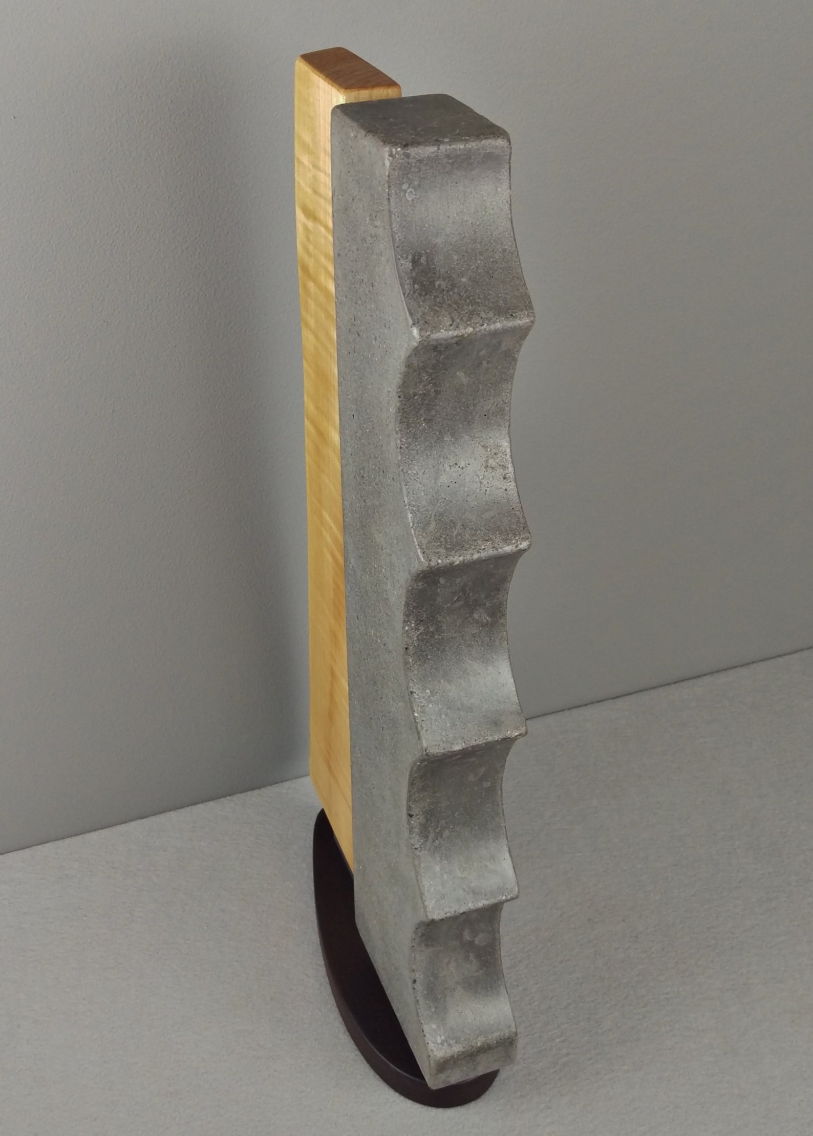 Live Edge Wood Sculpture | Figured Maple and Cast Concrete Table ...