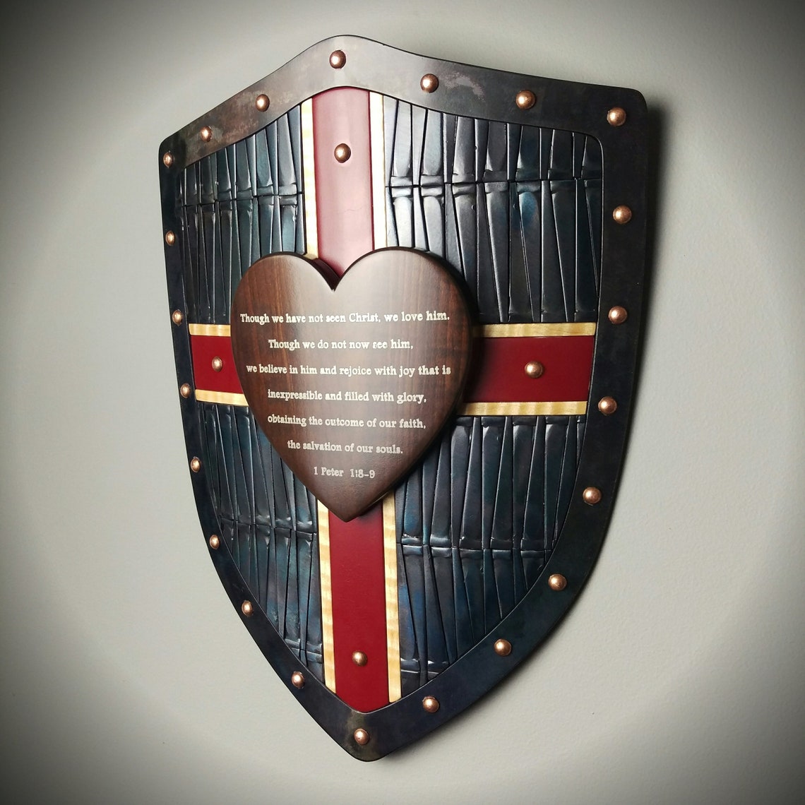 Shield of Faith Coat of Arms Welded Steel Wall Art Wooden - Etsy