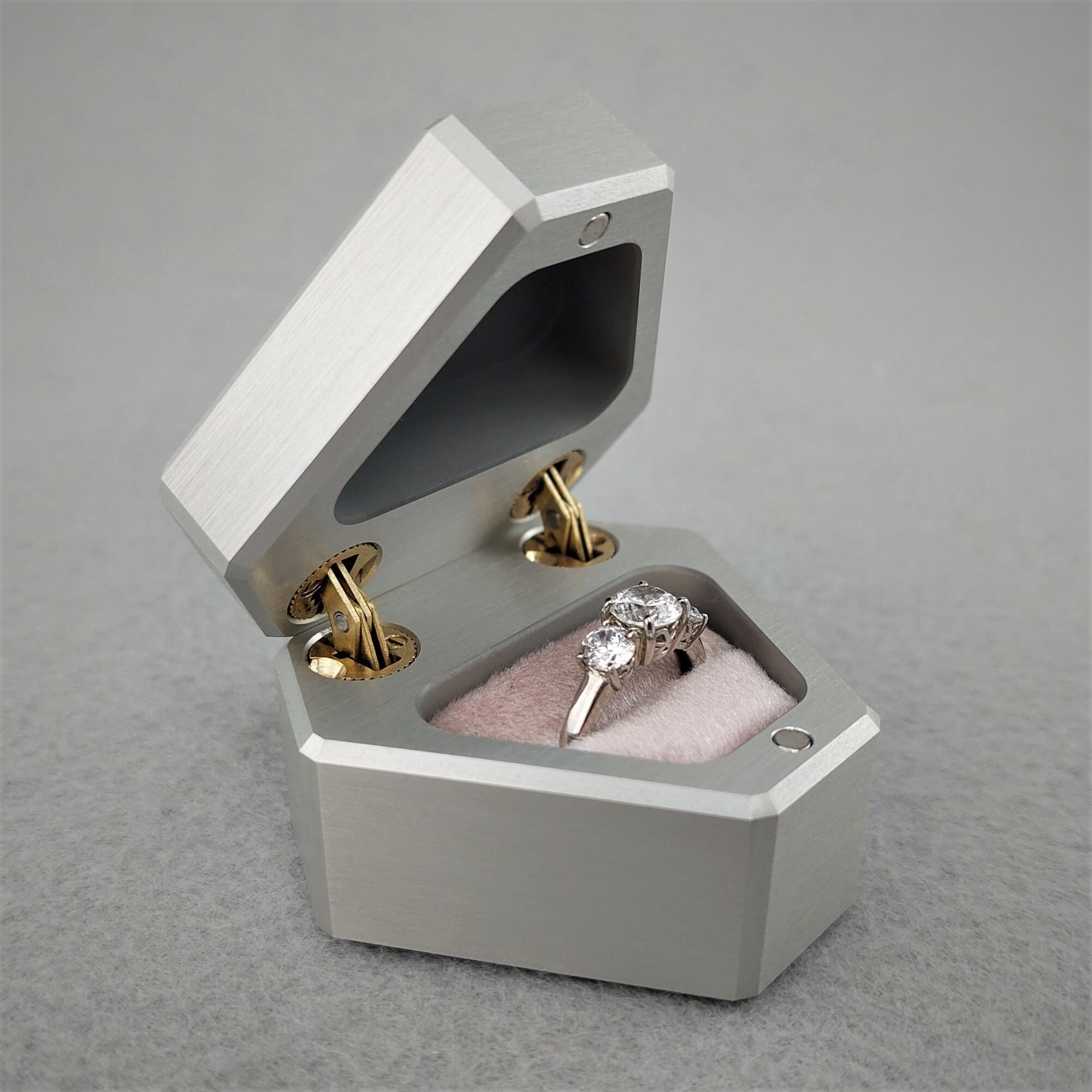 Dpcustoms Diamond Shape Engagement Ring Box, Pocket Ring Box, Engraved ...