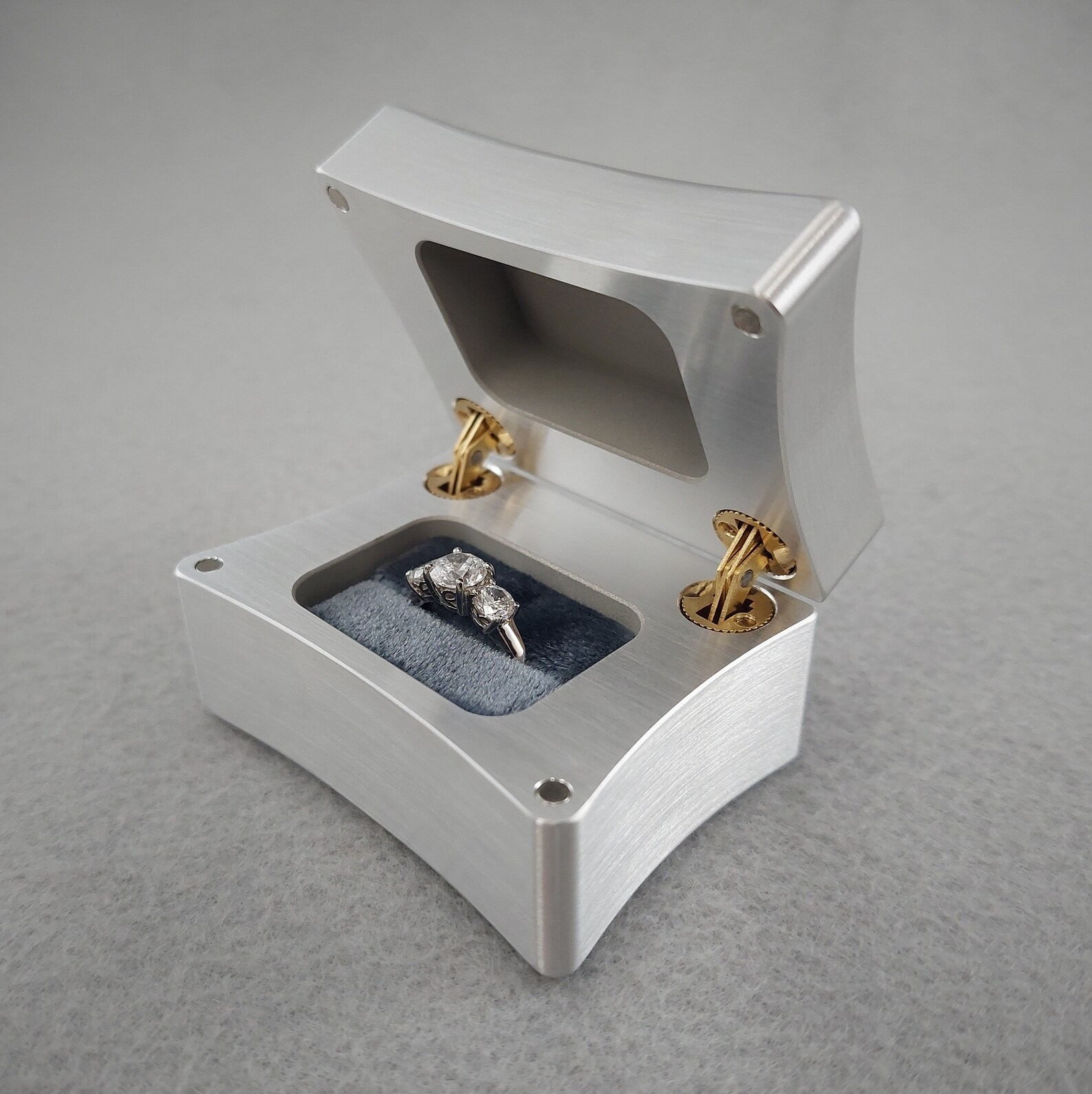 Dpcustoms Curvy Clam Shell Engagement Ring Box, Proposal Ring Box, Wood ...