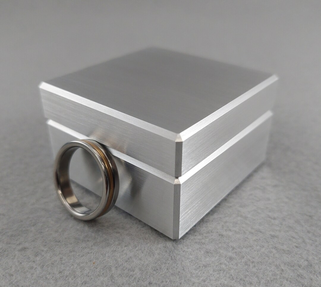 Slim Minimalist Engagement Ring Box, Wedding Ring Box, Metal Ring Box ...