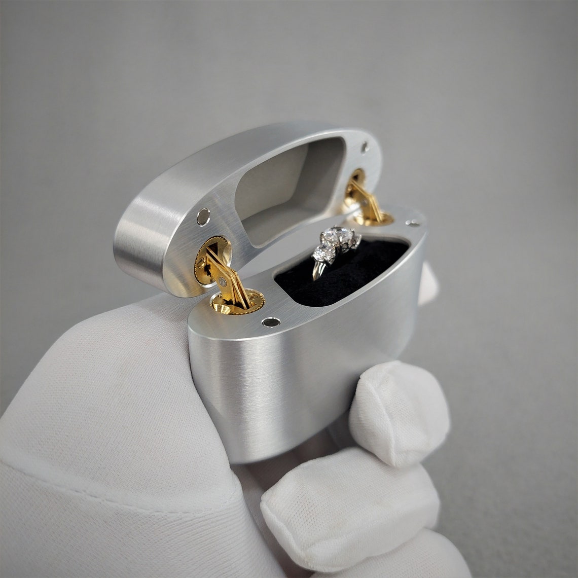 Dpcustoms Ring Flask Engagement Ring Box Slim Ring Box Metal - Etsy