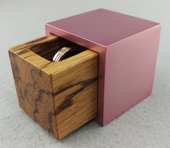 Engagement Ring Box Pink Wedding Ring Box Modern Ring Box | Etsy