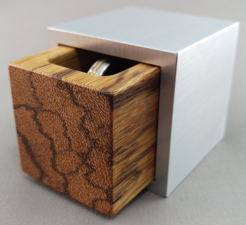 Engagement Ring Box, Wedding Ring Box, Modern Ring Box, Wooden Ring Box ...