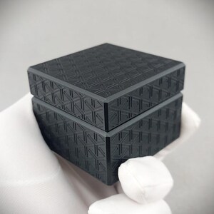 Special Edition Geometric Engraved Engagement Ring Box, Metal Ring Box ...