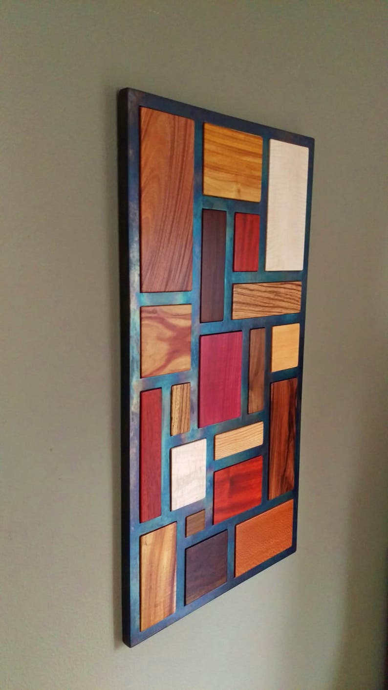 Wood Wall Art, 3D Wood and Metal Mosaic Wall Art, Exotic Wood Wall Art ...