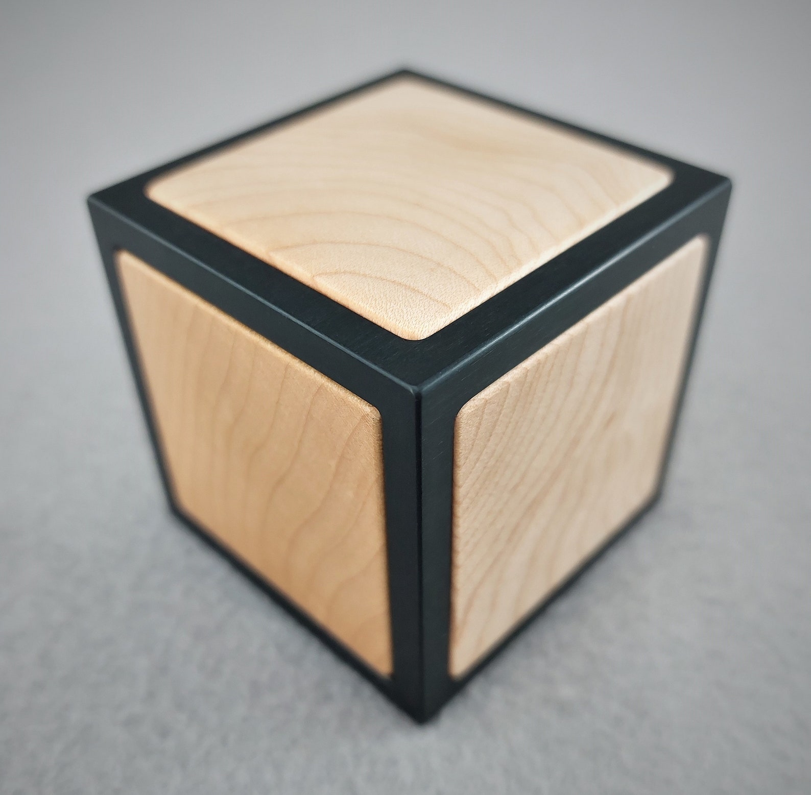 Dpcustoms Cube Engagement Ring Box Gunmetal With Maple Tiles - Etsy