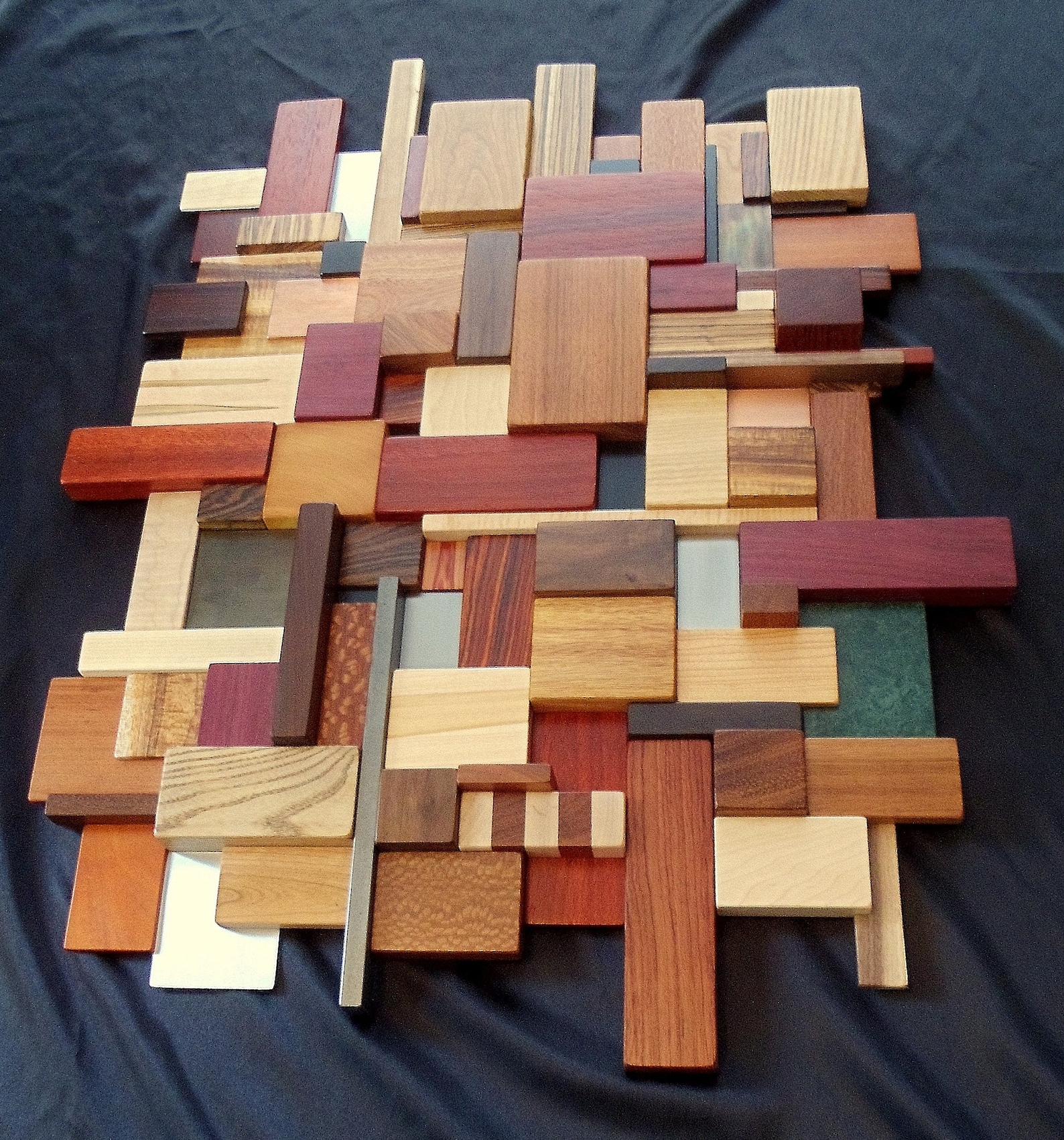 3D Wood Metal and Stone Mosaic Wall Art 24 X 30 made to Order, Exotic ...