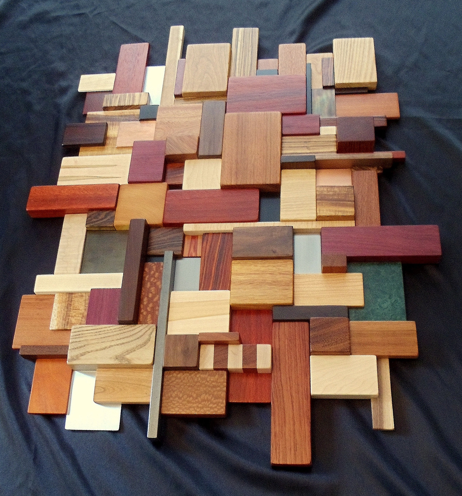 3D Wood Metal and Stone Mosaic Wall Art 24 X 30 made to Order, Exotic ...