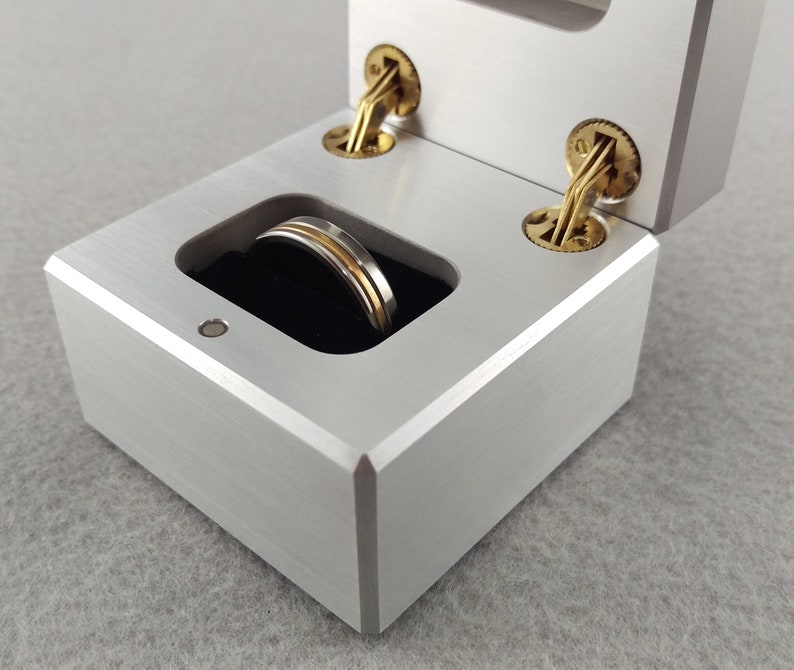Engagement Ring Box Wedding Ring Box Modern Ring Box Metal - Etsy
