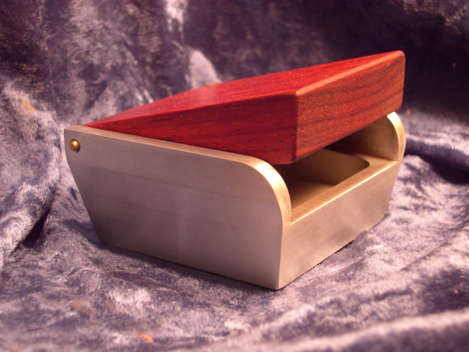 Engagement Ring Box, Wedding Ring Box, Modern Ring Box, Wood and Metal ...